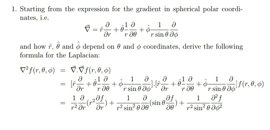 Solved 1. Starting from the expression for the gradient in | Chegg.com