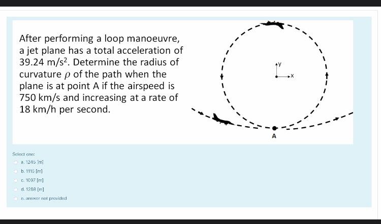 Solved AY After performing a loop manoeuvre, a jet plane has | Chegg.com