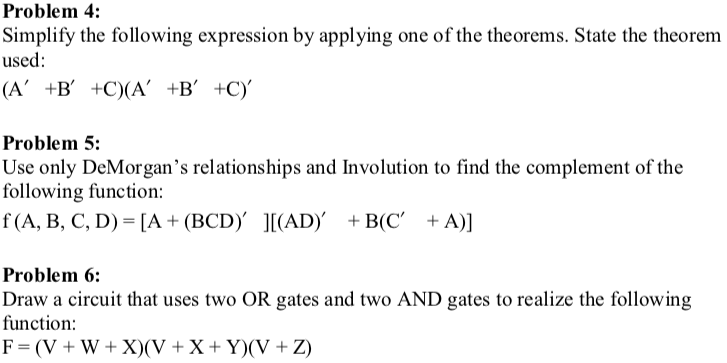 Solved Problem 4: Simplify the following expression by | Chegg.com