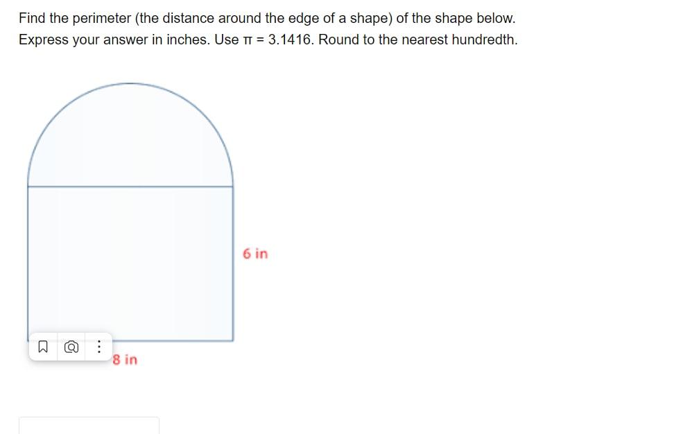 Solved Find the perimeter (the distance around the edge of a | Chegg.com