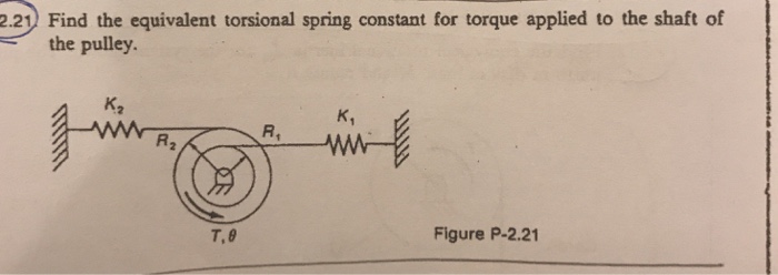 Solved 2.21 Find the equivalent torsional spring constant | Chegg.com