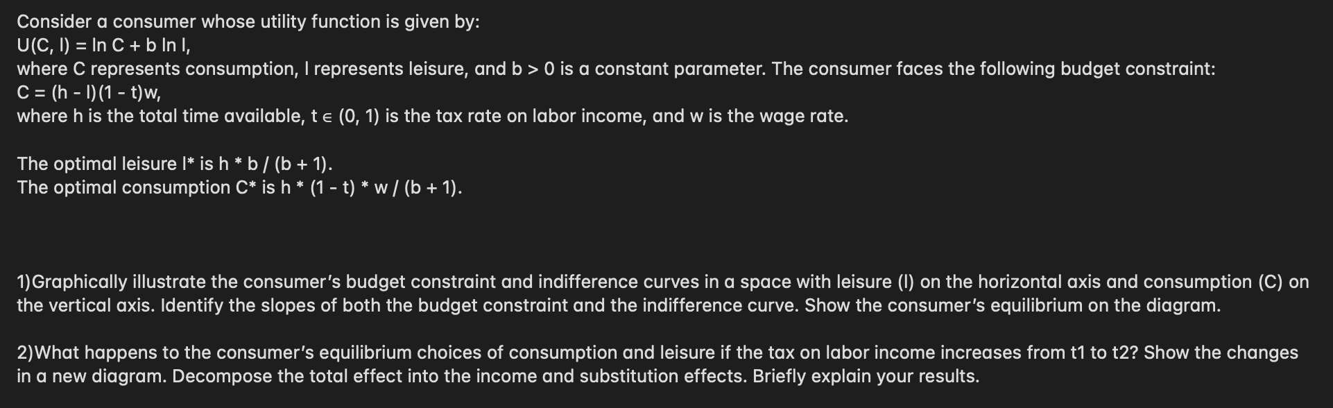 Solved Consider a consumer whose utility function is ﻿given | Chegg.com