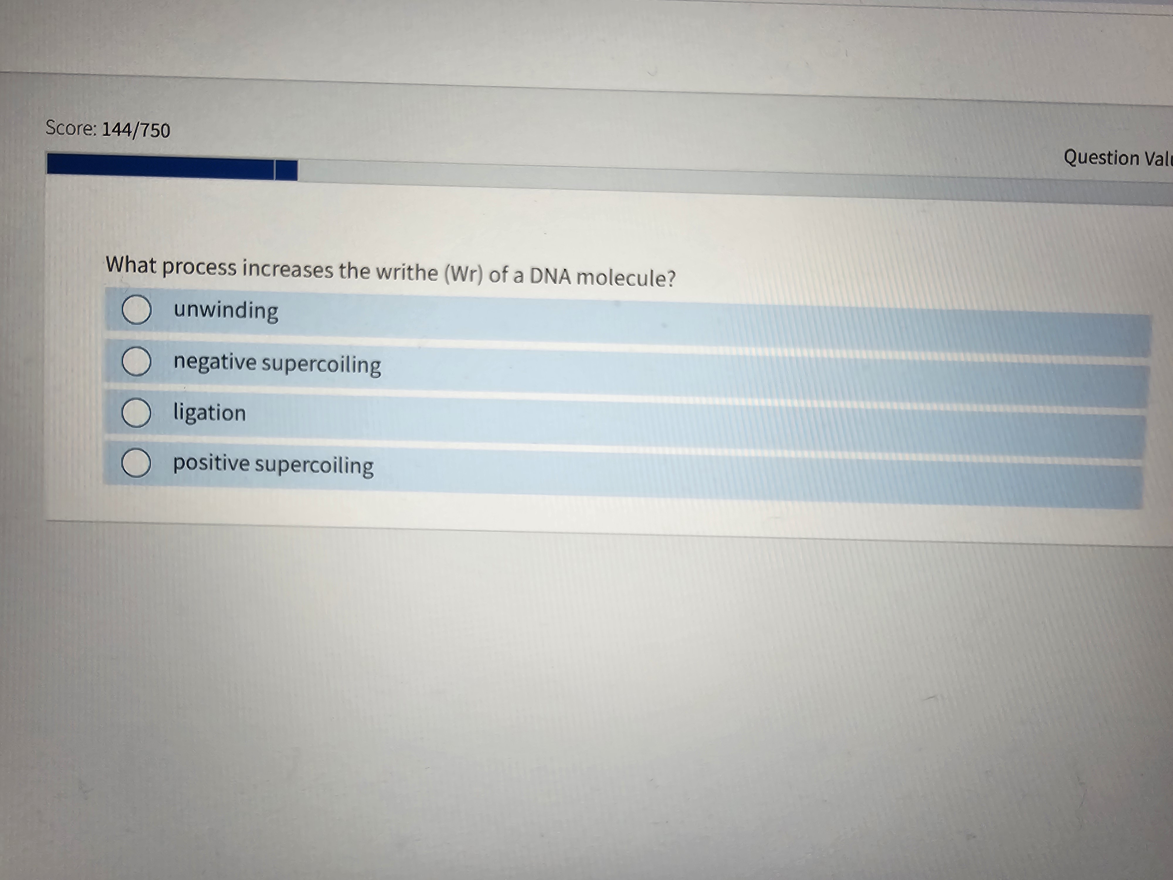 Solved What process increases the writhe (Wr) ﻿of a DNA | Chegg.com