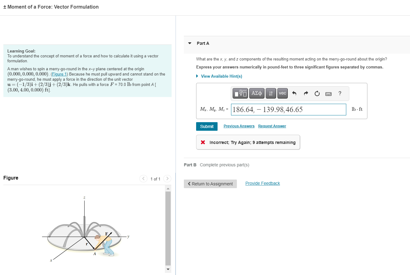 Solved \pm Moment of a Force: Vector Formulation Part A | Chegg.com