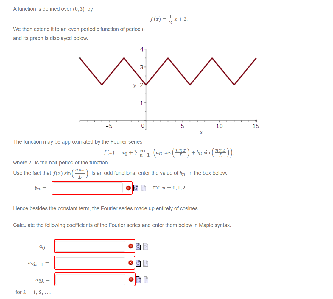 Solved f(x)=21x+2 We then extend it to an even periodic | Chegg.com