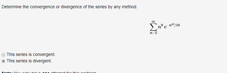 Solved Determine the convergence or divergence of the series | Chegg.com