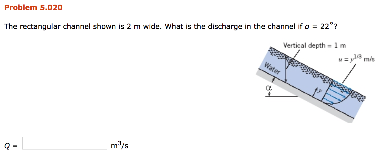 Solved Problem 5.020 The rectangular channel shown is 2 m | Chegg.com