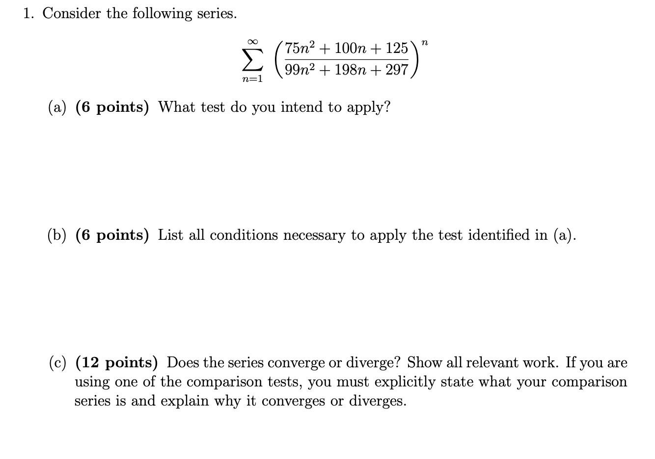 Solved 1. Consider the following series. | Chegg.com