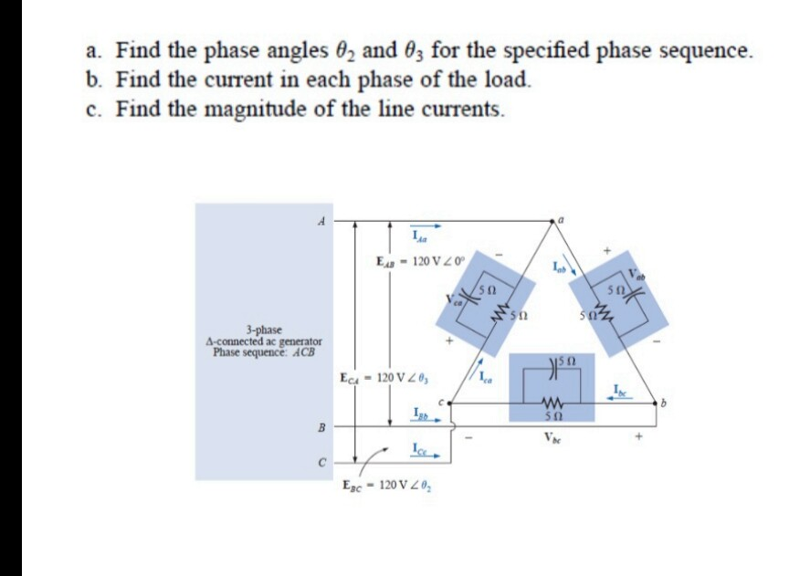 Solved a. Find the phase angles 62 and 63 for the specified | Chegg.com