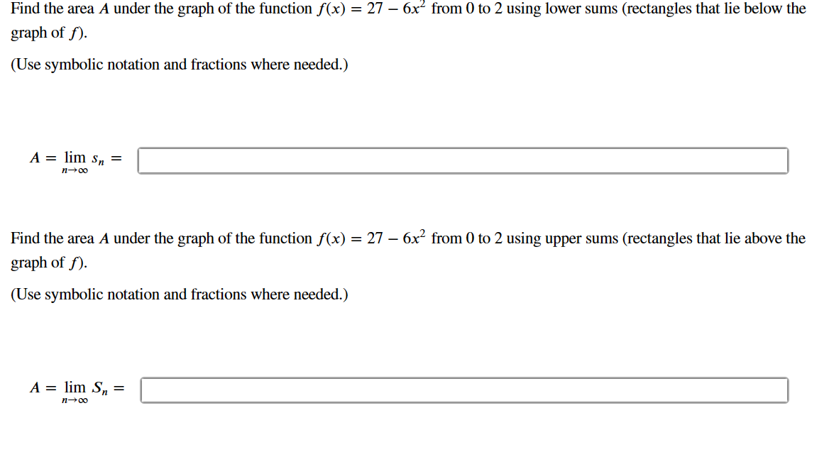 Solved Find the area A under the graph of the function | Chegg.com