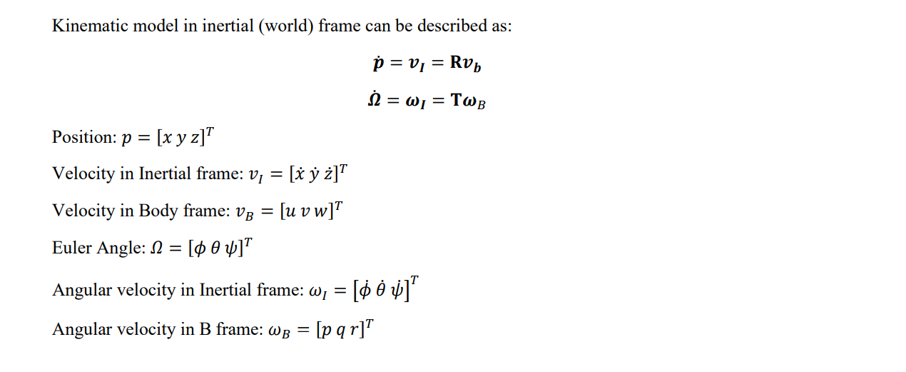 Kinematic model in inertial (world) frame can be | Chegg.com