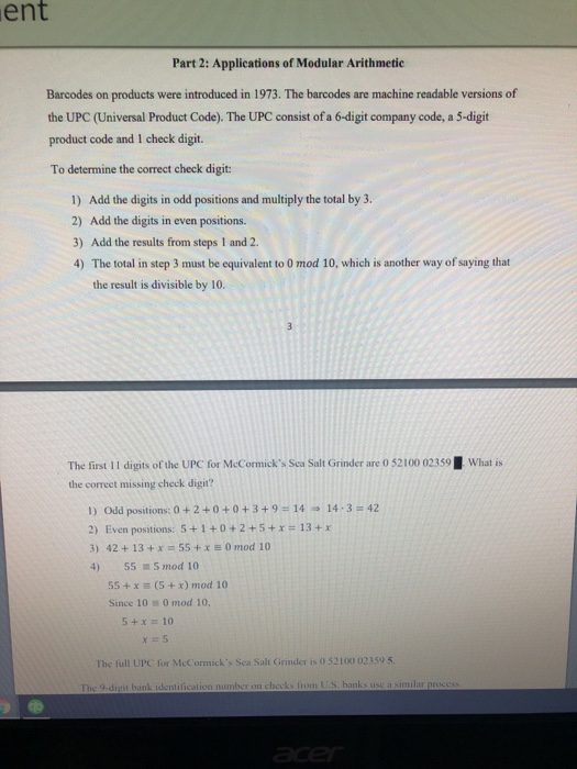 Ent Part 2 Applications Of Modular Arithmetic 