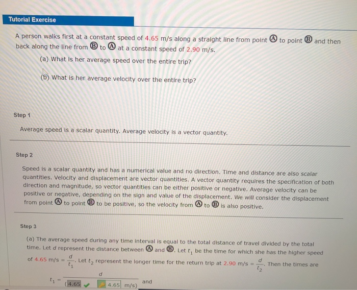 Solved Tutorial Exercise A person walks first at a constant | Chegg.com
