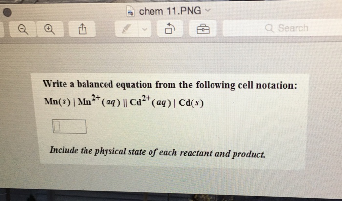 Solved Write a balanced equation from the following cell | Chegg.com