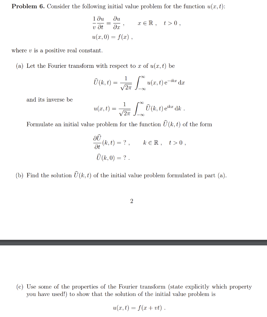 Solved Problem 6. Consider the following initial value | Chegg.com