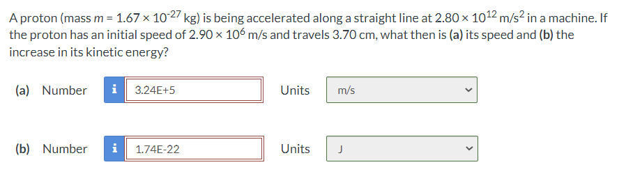 Solved A proton (mass m=1.67×10−27 kg ) is being accelerated | Chegg.com