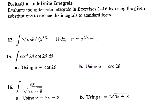 Solved Evaluating Indefinite Integrals Evaluate the | Chegg.com