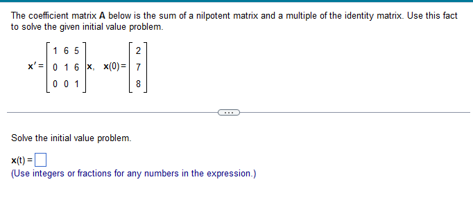 Solved The coefficient matrix A below is the sum of a | Chegg.com
