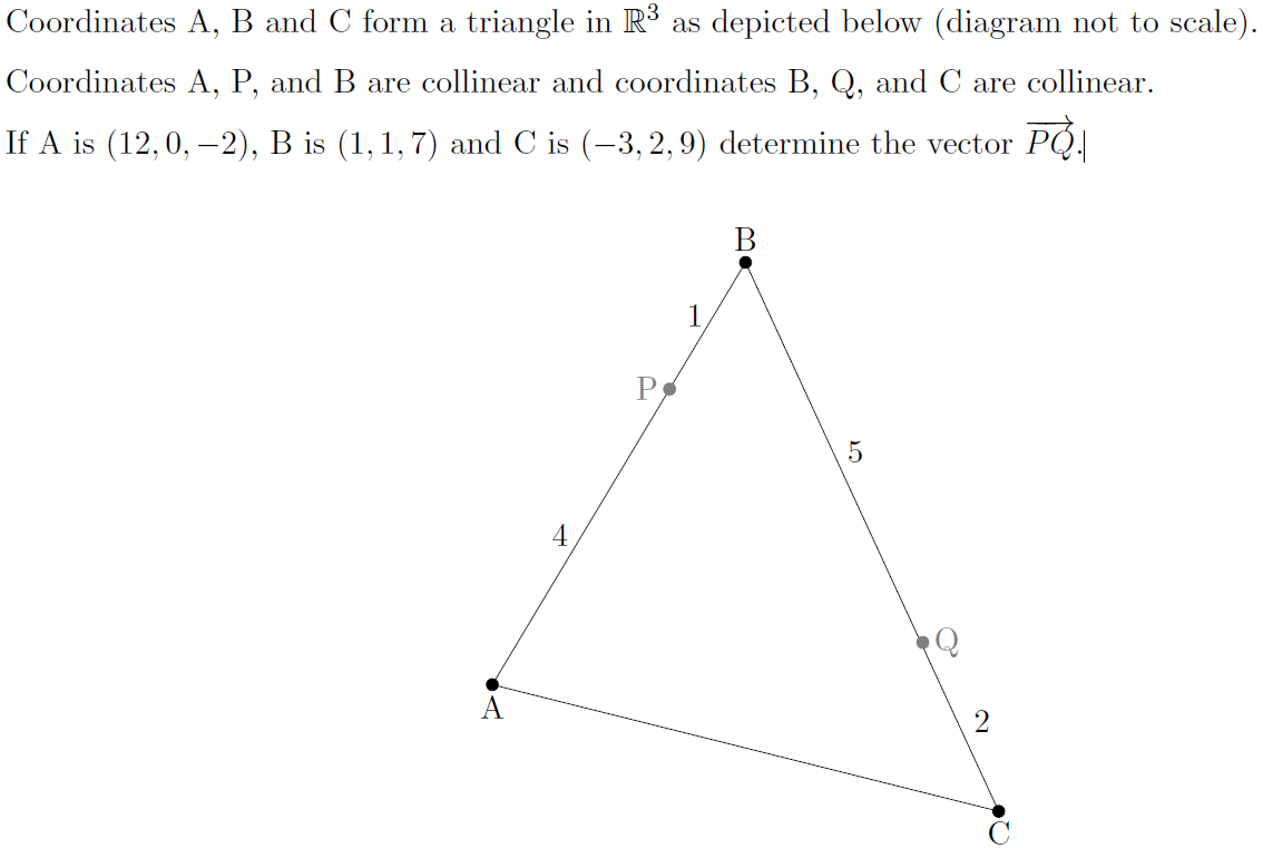 Solved Coordinates A, B and C form a triangle in R3 as | Chegg.com