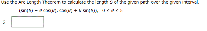 Solved Use the Arc Length Theorem to calculate the length of | Chegg.com