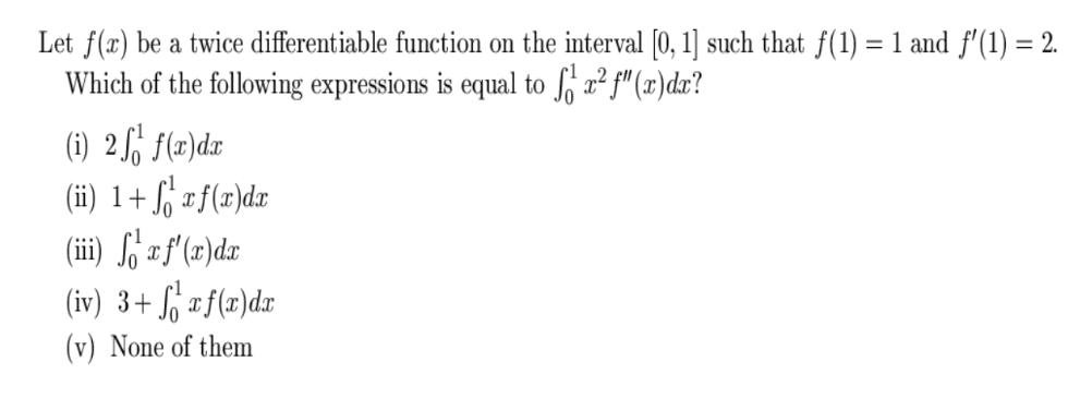 Let f(x) be a twice differentiable function on the | Chegg.com