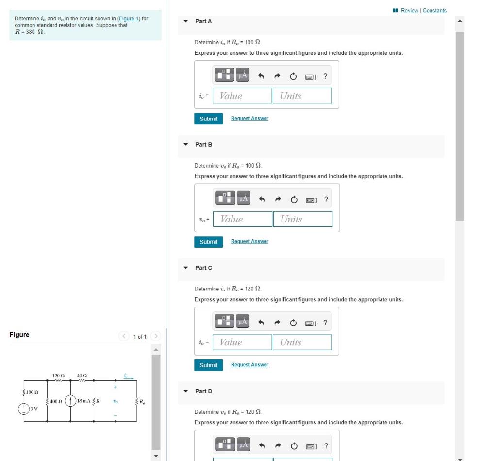 Solved MI Review | Constants Part A Determine i, and u, in | Chegg.com