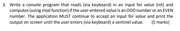 Solved 3. Write a console program that reads (via keyboard) | Chegg.com