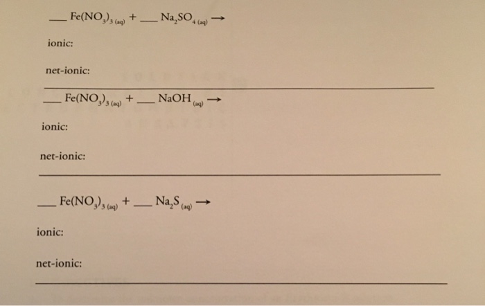 Solved EQUATION WRITE-UP Write molecular, ionic, and | Chegg.com