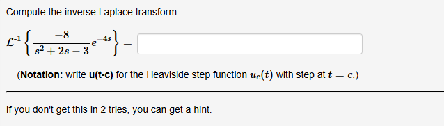 Solved Compute the inverse Laplace | Chegg.com
