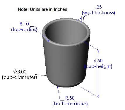 Solved In Solidworks, create a cup. In the Extrude Feature | Chegg.com