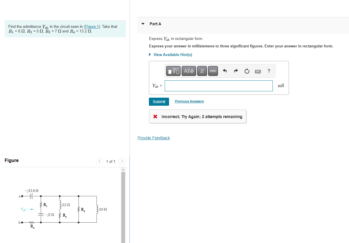 Solved Find the admittance Yab in the circuit seen in | Chegg.com