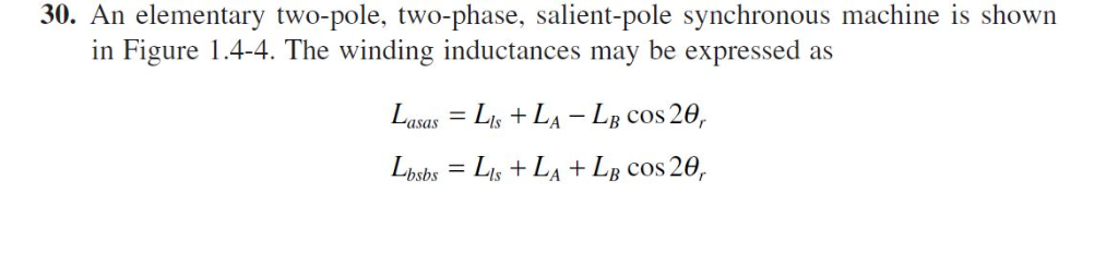 30. An elementary two-pole, two-phase, salient-pole | Chegg.com