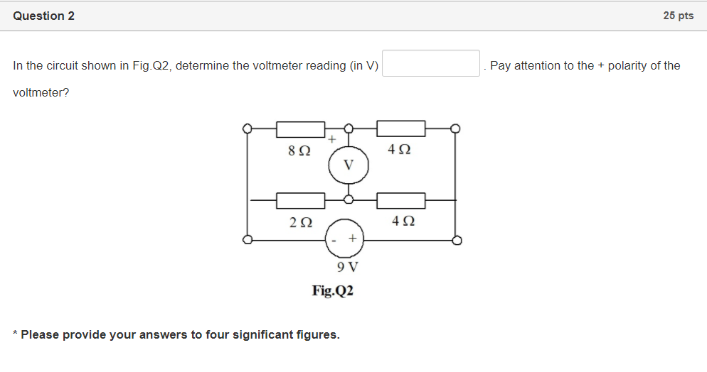 Solved Question 2 25 pts In the circuit shown in Fig. Q2, | Chegg.com