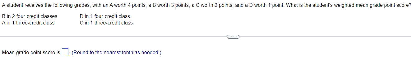 Solved A student receives the following grades, with an A | Chegg.com