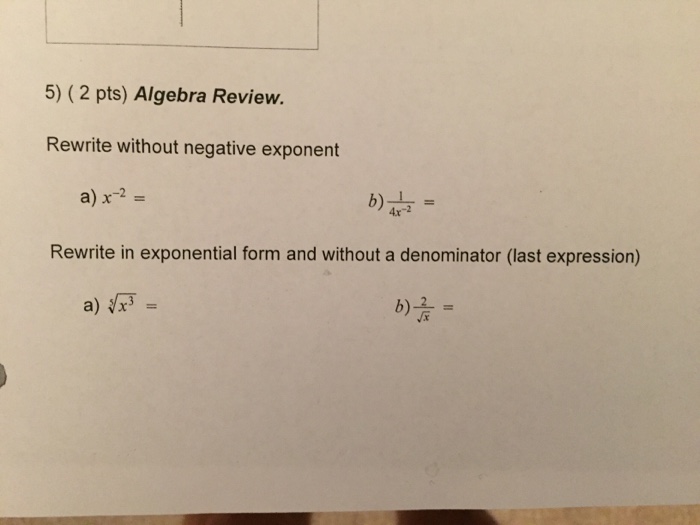 Solved Rewrite Without Negative Exponent X 2 14x 2 