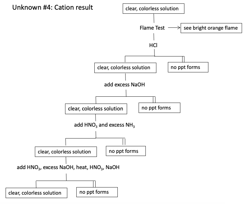 Solved Below you are given the results of a student's cation | Chegg.com