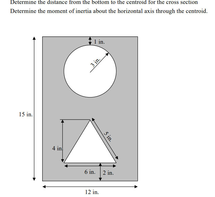 Solved Determine the distance from the bottom to the | Chegg.com