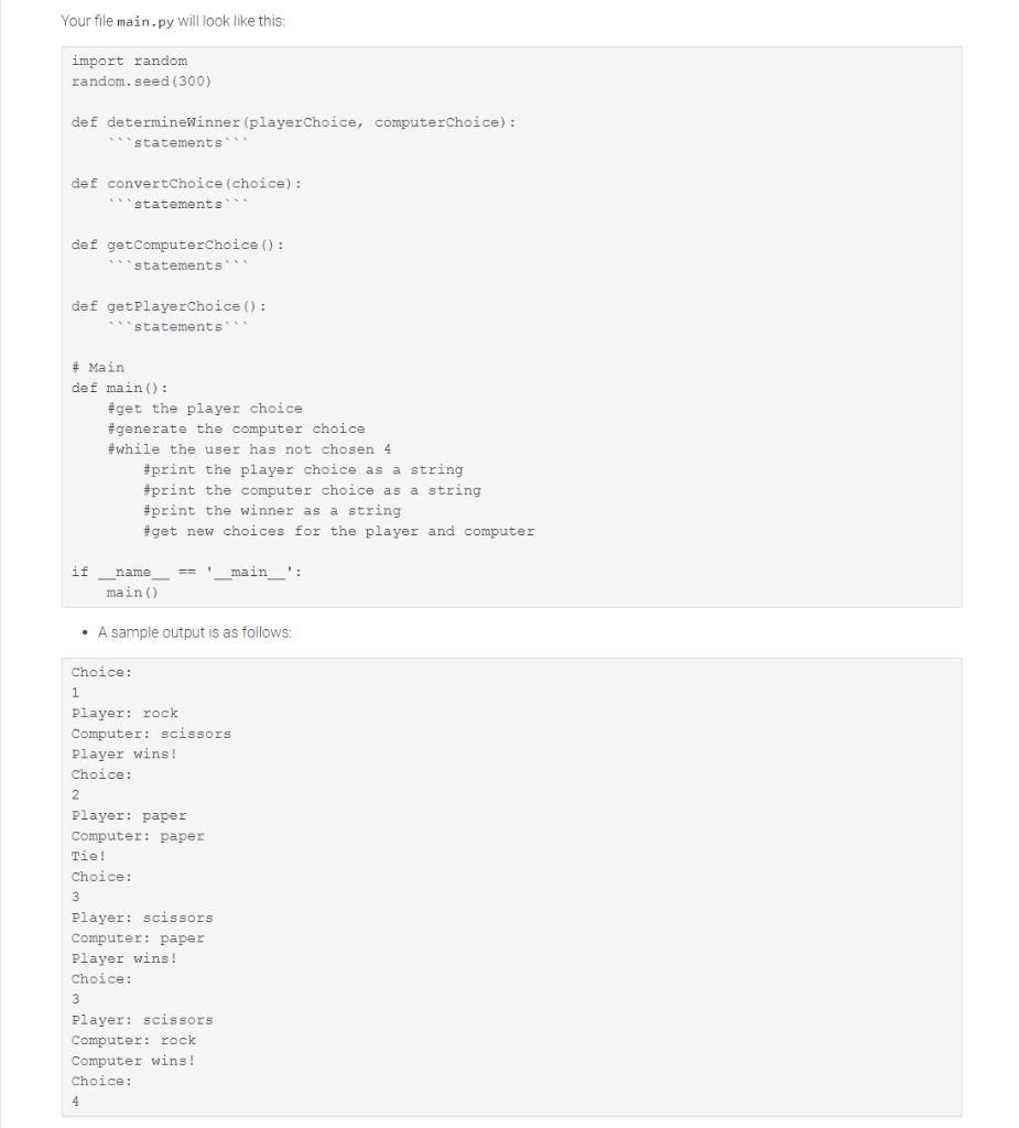 Solved 8.18 Assignment 3: Rock, Paper, Scissors Write a | Chegg.com