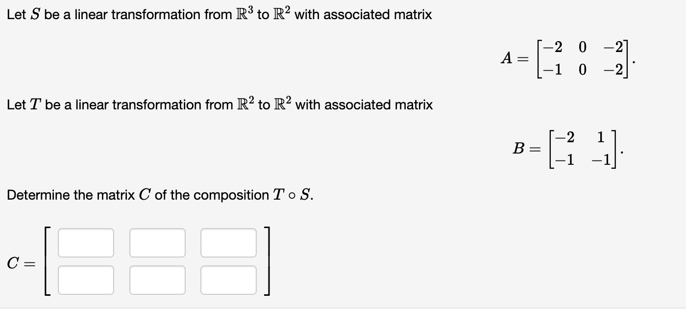 Solved Let S ﻿be a linear transformation from R3 ﻿to R2 | Chegg.com