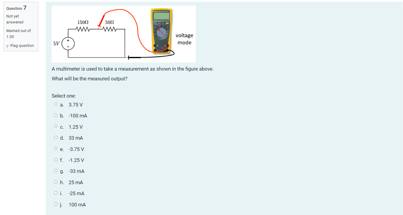 Solved A multimeter is used to take a measurement as shown | Chegg.com