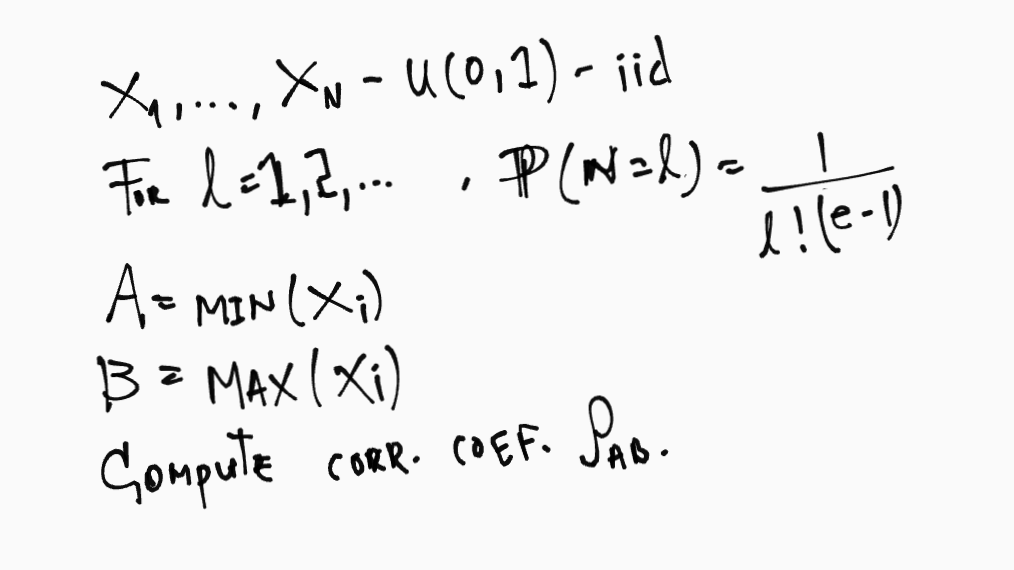 Solved x1,…,xN−u(0,1)− iid F12l=1,l1,…,P(N=l)=l!(e−1)1 | Chegg.com