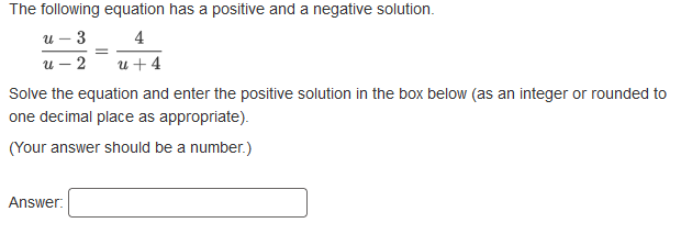 Solved = The following equation has a positive and a | Chegg.com