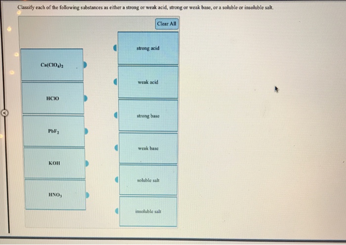 Solved Classify each of the following substances as either a | Chegg.com