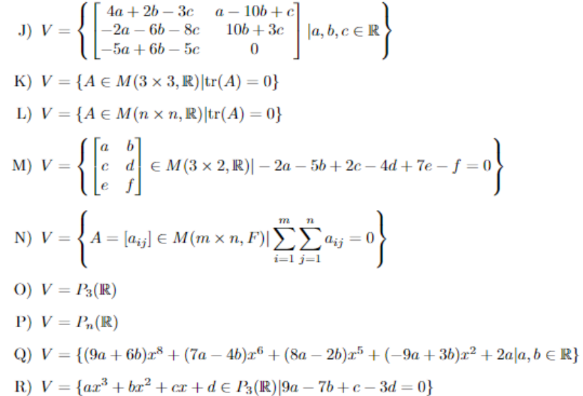 Solved Exercise 8.3.5. For each vector space V with the | Chegg.com