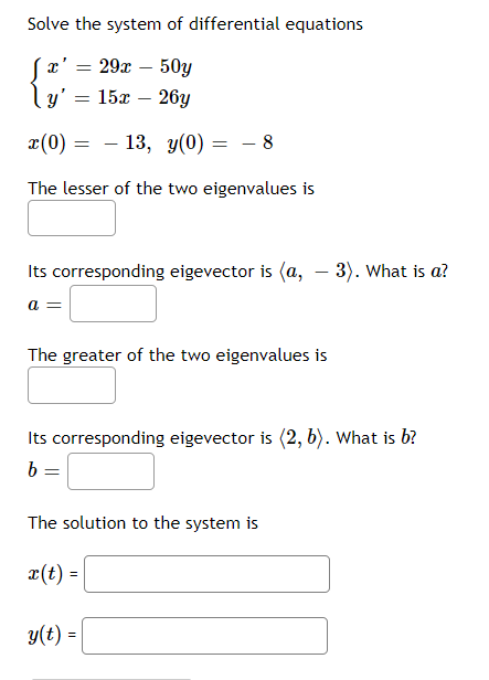Solved Solve the system of differential | Chegg.com