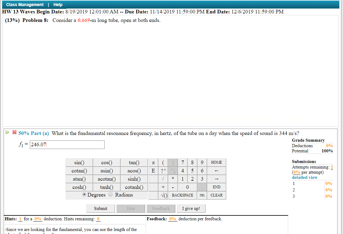 Solved Class Management | Help HW 13 Waves Begin Date: | Chegg.com