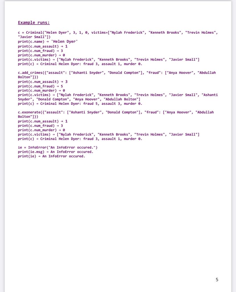 Solved CS 112 - Fall 2021 - Programming Assignment 9 Classes | Chegg.com