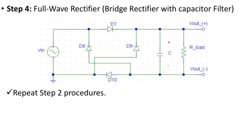 Solved Step 2 Half Wave Rectifier With Capacitive Filter