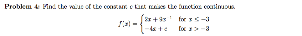 Solved Problem 4: Find the value of the constant c that | Chegg.com