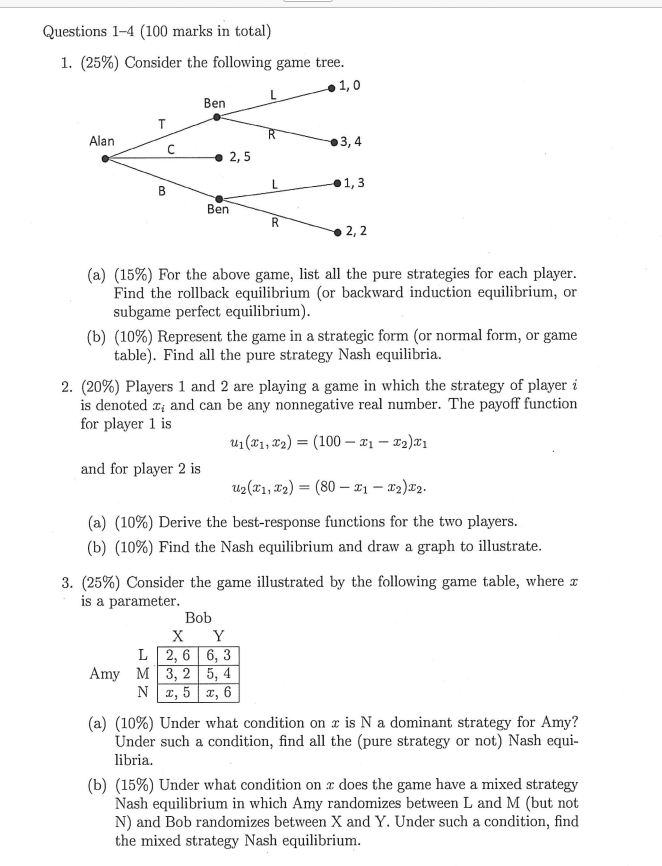 Solved Questions 1-4 (100 marks in total) 1. (25%) Consider | Chegg.com Solved Questions 1-4 (100 marks in total) 1. (25%) Consider | Chegg.com